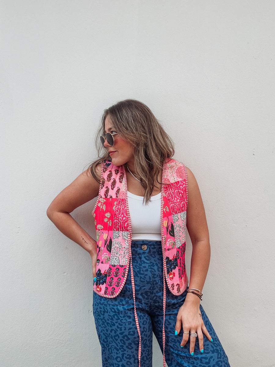 PRE ORDER Pink Mix Print Vest – Shop Oli Oli